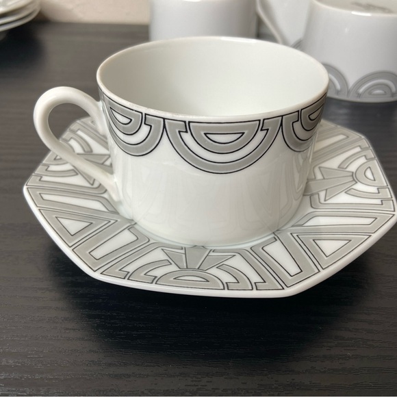 Fitz and Floyd | Dining | Fitz And Floyd 4 Cups 4 Saucers The Ritz Grey ...